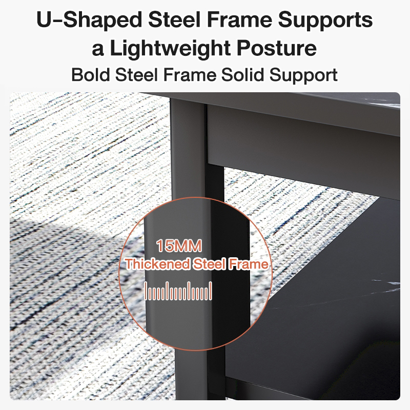 Aesthetic Coffee Table 2Layer Living Room Sofa Table Marble Center ...