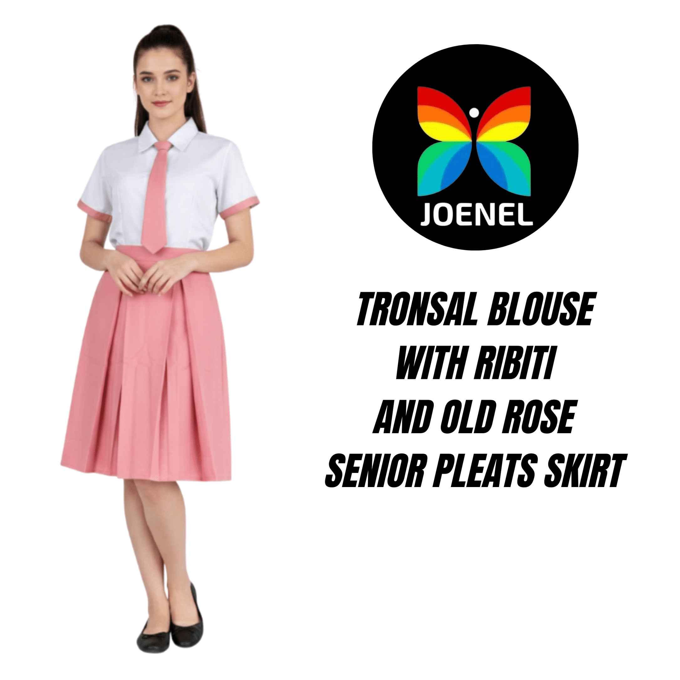 Joenel Tronsal Blouse With Old Rose Ribiti and Old Rose Senior Pleats ...