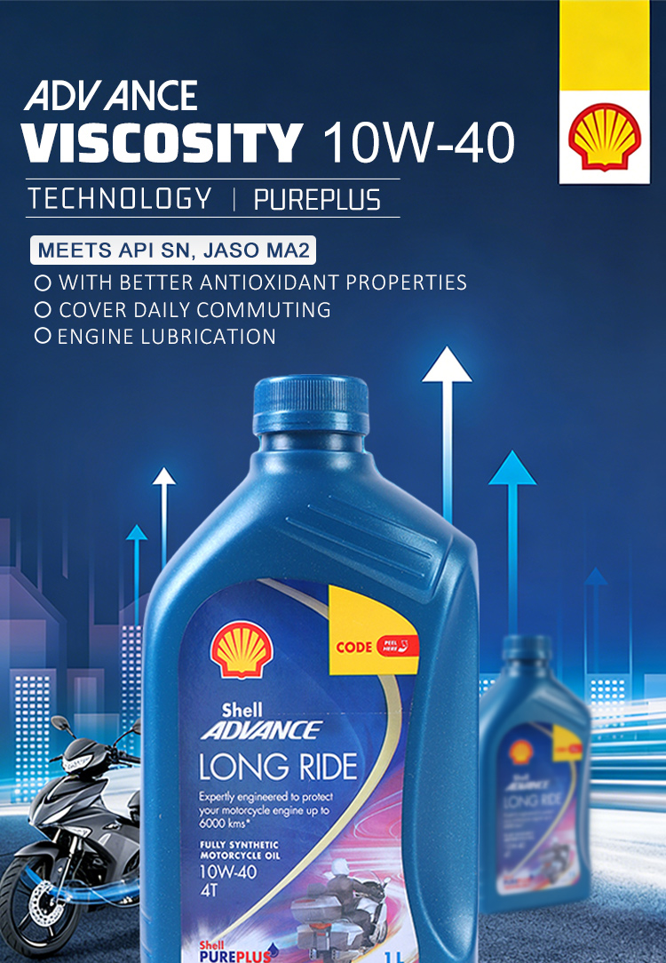 Shell Advance Long Ride Scooter Oil 1L 4T 10W-40 Fully Sythetic Genuine ...