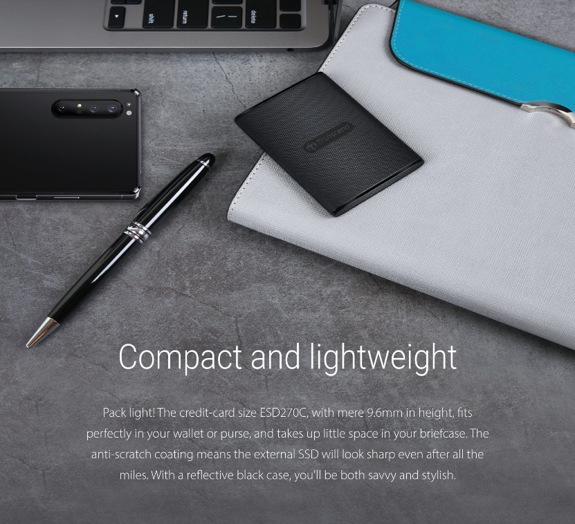 Transcend Portable SSD ESD270C 2TB USB 3.1 Gen 2 Type C Up to 520MB/s ...