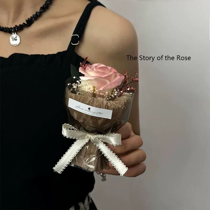 Valentine's Day gift Mini Rose Bouquet Eternal Dried Flower Birthday ...