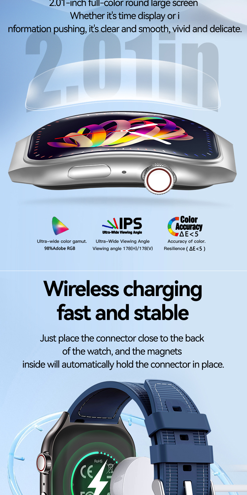 Jiditech X JSYES 3D Curved 2.01''HD Screen Smart Watch With Dynamic ...