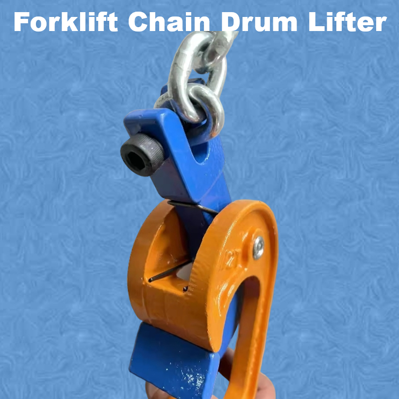 Forklift Chain Drum Lifter 2 Legs with Lock Pin Iron and Plastic Drum 1 ...