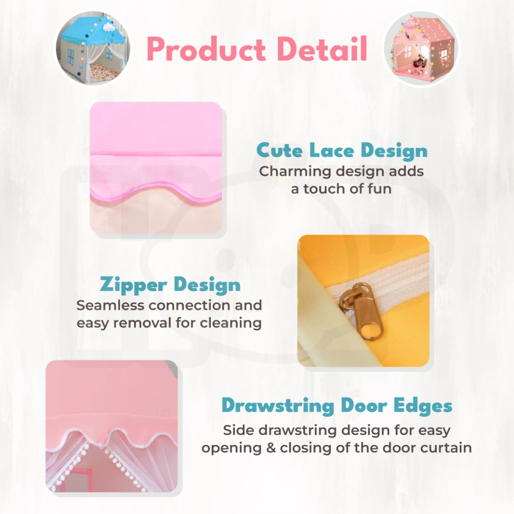 Tent For Kids Play House Big Size Metal bracket With Ball Lights ...