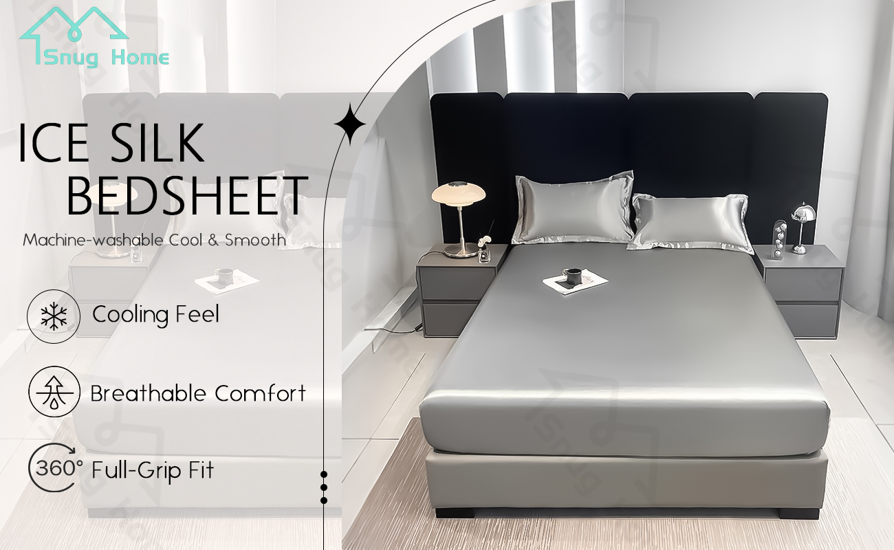 Bedsheet Satin Silk Bedsheets Soft Cooler Bed Fade Resistant Bed Sheet ...