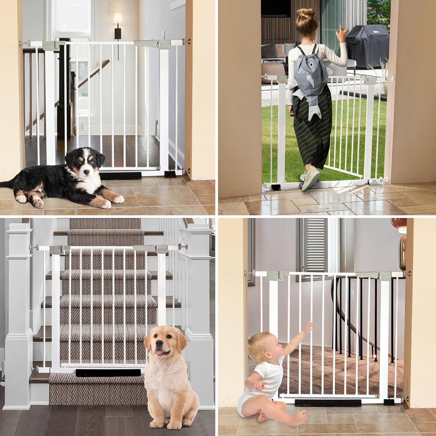 Adjustable Baby Safety Door Fence Barrier for Pets Kids Durable No ...