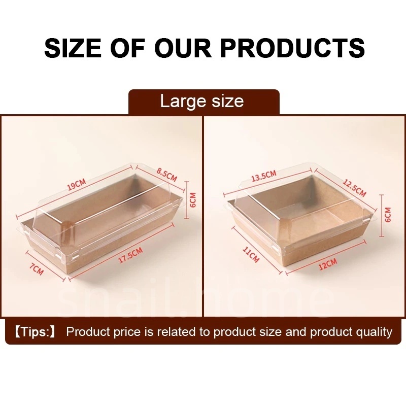 10PCS Square Cake Sandwich Box Square Kraft Box Transparent Pastry Box ...