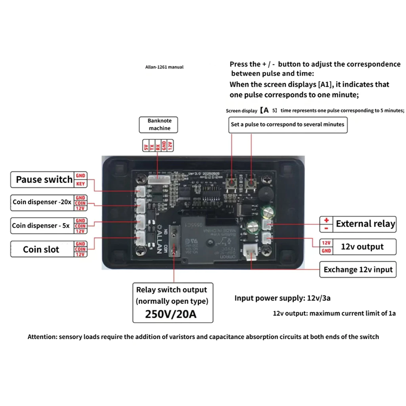 ALLAN 1222/1261/1262/1263/1264 Timer 4digit Support 1/5/10 Piso / Piso ...