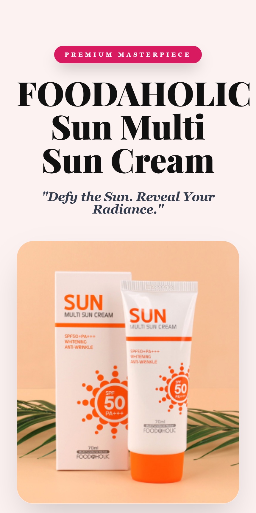[FOODAHOLIC] Sun Multi Sun Cream SPF50+ / PA+++ | Shopee Philippines