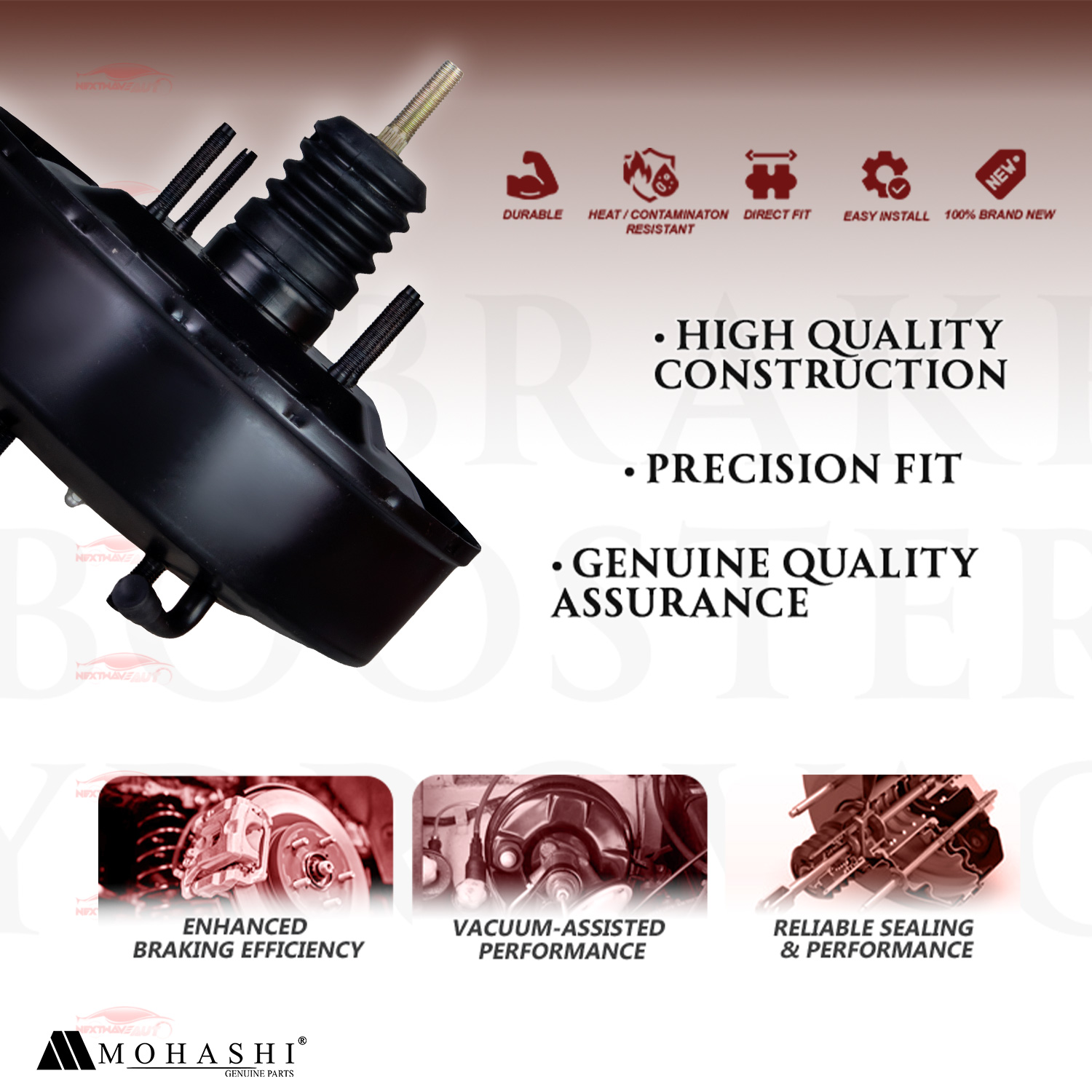 TOYOTA CRESSIDA RX80 22R BRAKE BOOSTER HYDROVAC MBT-316 MOHASHI 44610 ...