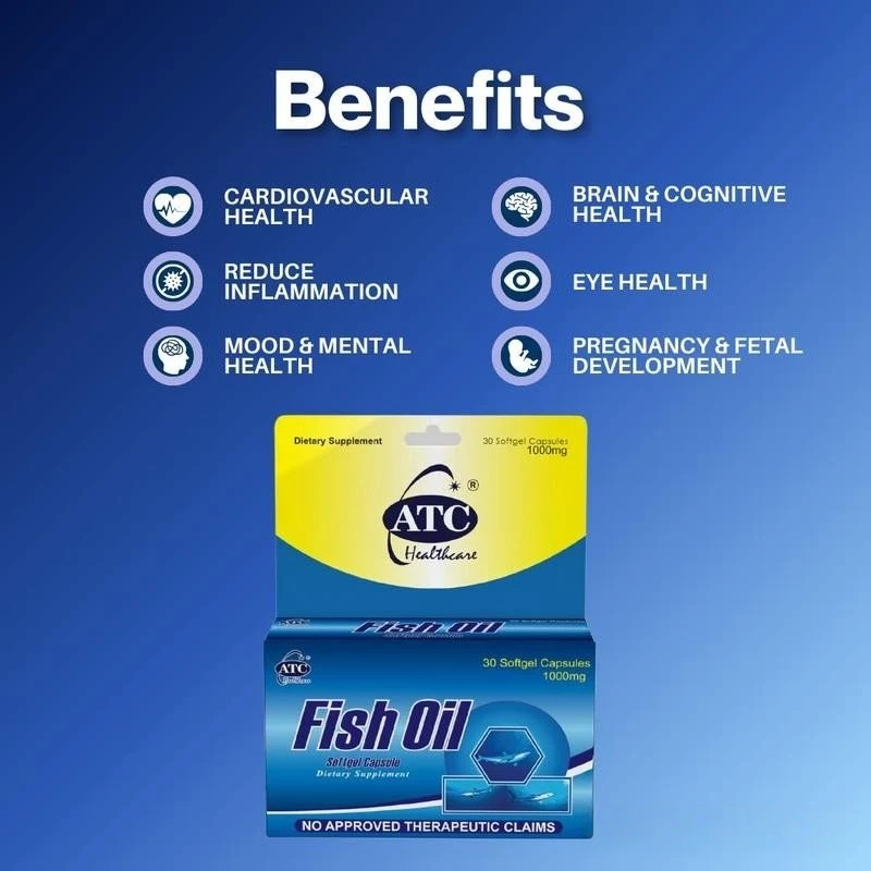 ATC Fish Oil x Vita-E 30's Capsules Healthcare Supplement Heart Brain ...