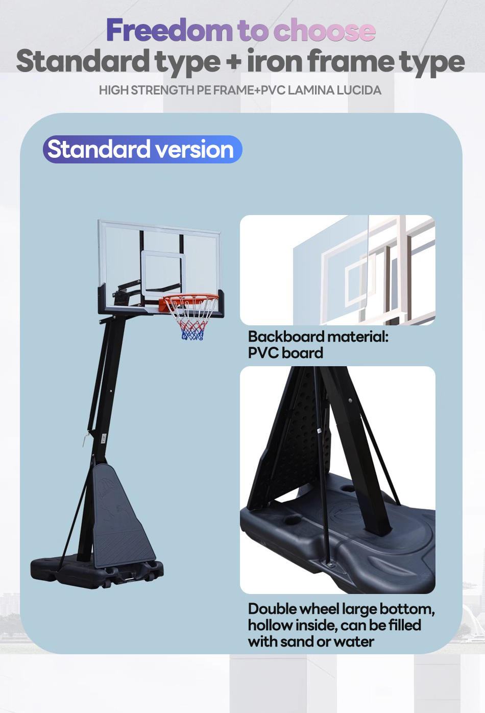 Adult Deluxe Heavy-Duty Basketball Hoop 10FT - Adjustable to Standard ...