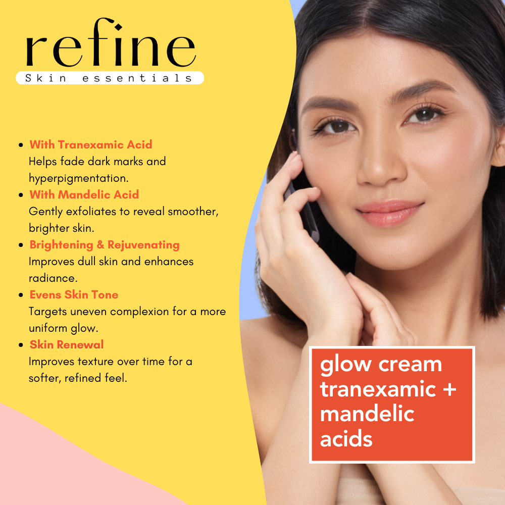 Refine Skin Essentials Glow Cream | Tranexamic + Mandelic Acids ...