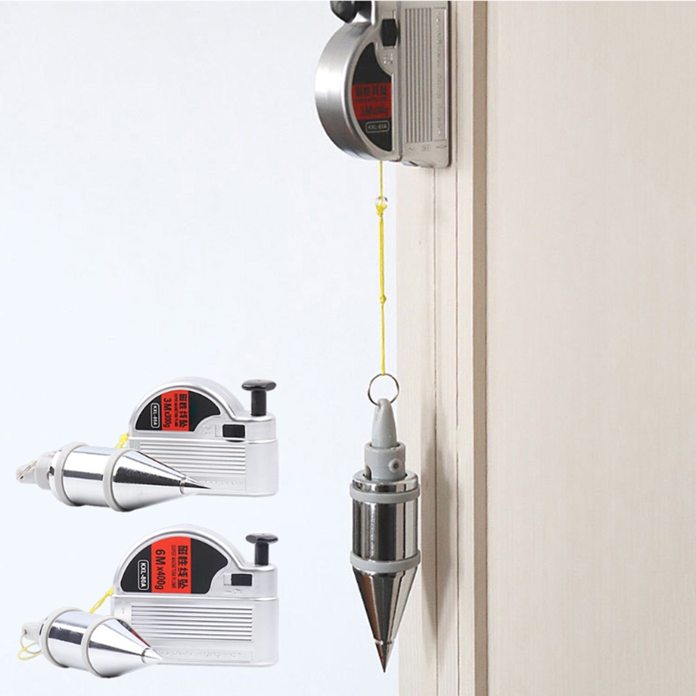 6M Retractable Magnetic Plumb Bob Construction Vertical Measuring Plumb ...