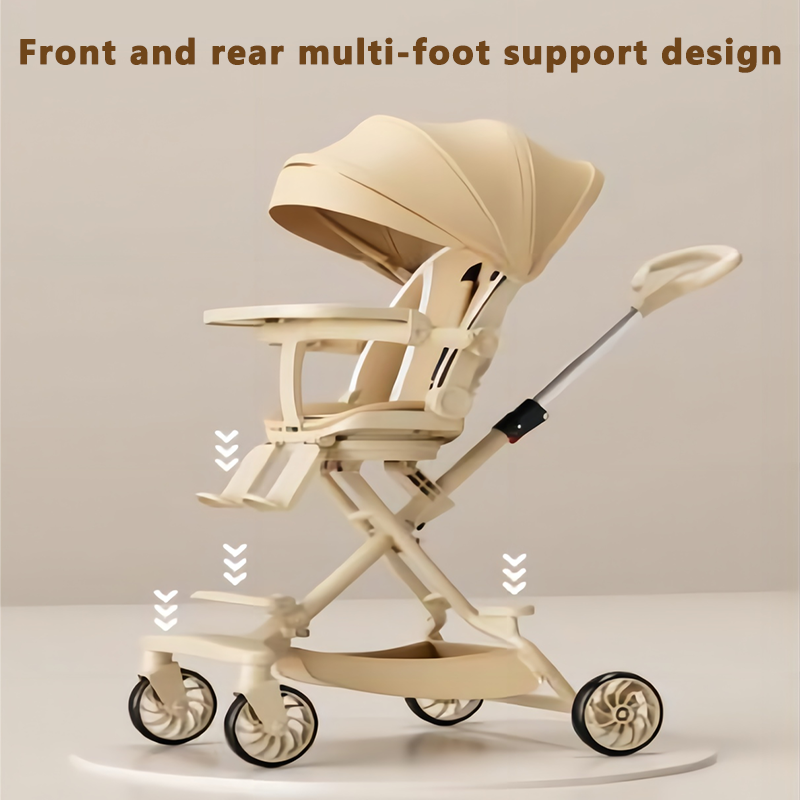 【Large Size】Stroller for baby Sit and Lie Foldable with DinnerTray Two ...