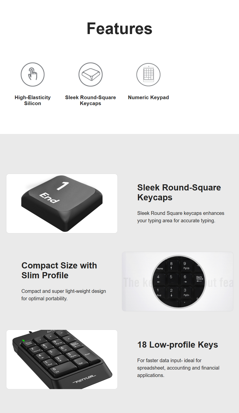 A4Tech FK-13P Wired USB Numeric Keypad | Shopee Philippines