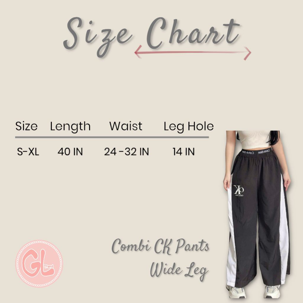 Combi Pants Wideleg CK Garter | fit S up to XL | Shopee Philippines