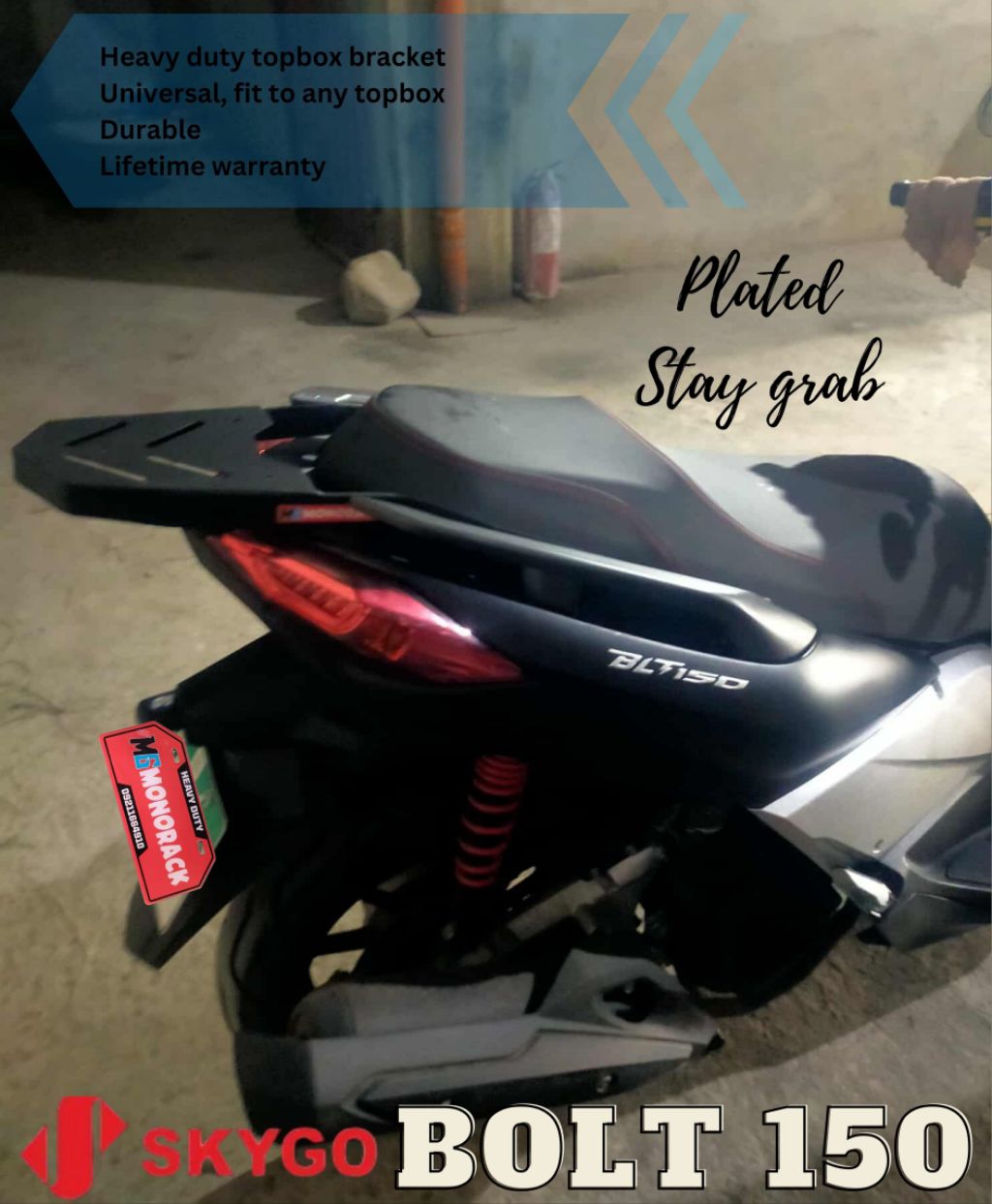 Skygo Bolt 150/ Bolt150 Stay Grab Topbox Bracket Heavy Duty | Shopee ...