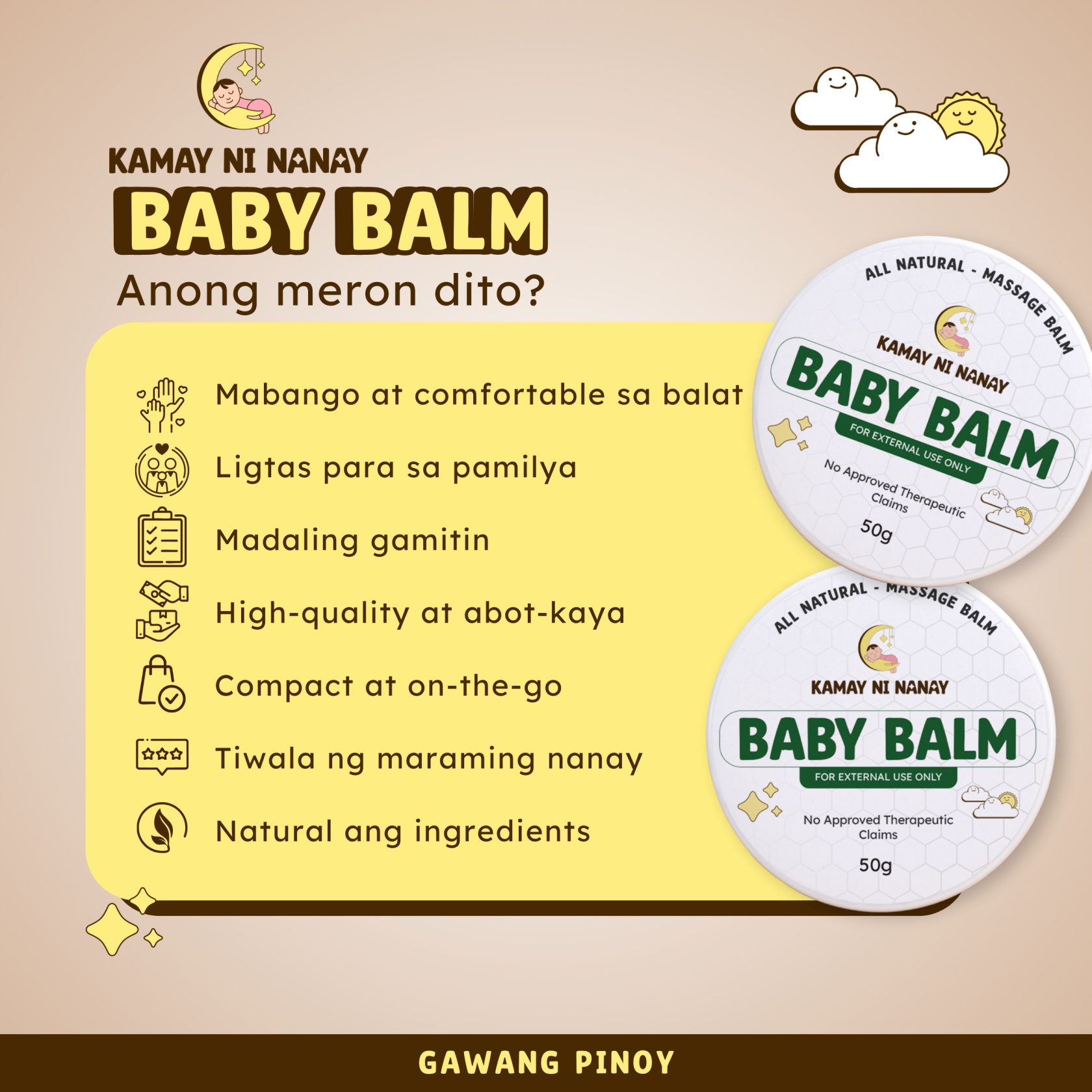 Kamay ni Nanay Vapor Rub Baby – Safe Vapor Rub for Babies | G6PD Safe ...