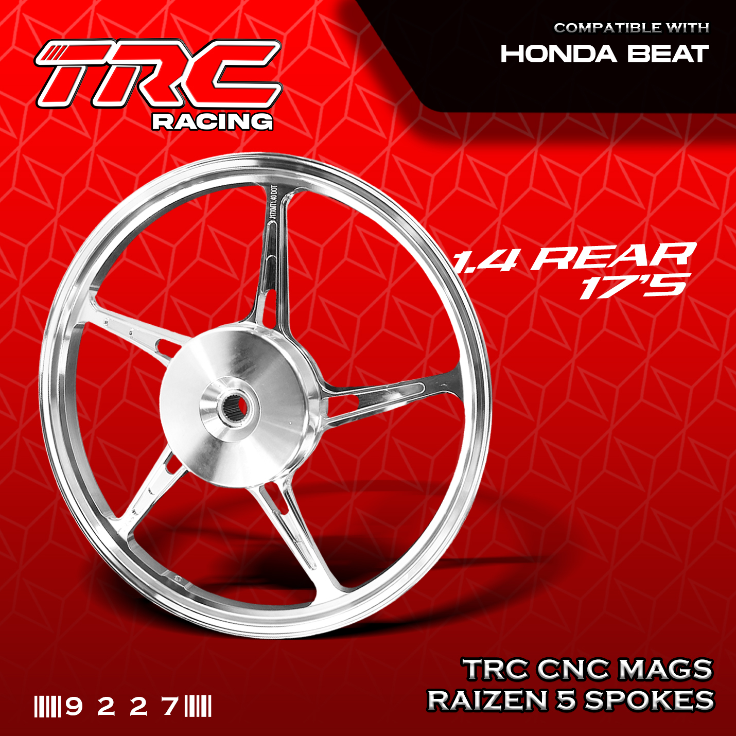 TRC CNC RAIZEN 5 SPOKES MAGS(1.4F x 1.4R x 17) for BEAT 9227 | Shopee ...