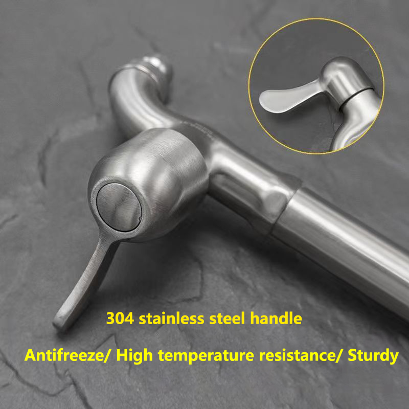 SUS304 Stainless Steel 304 Long Type Faucet Wall Faucet Kitchen ...