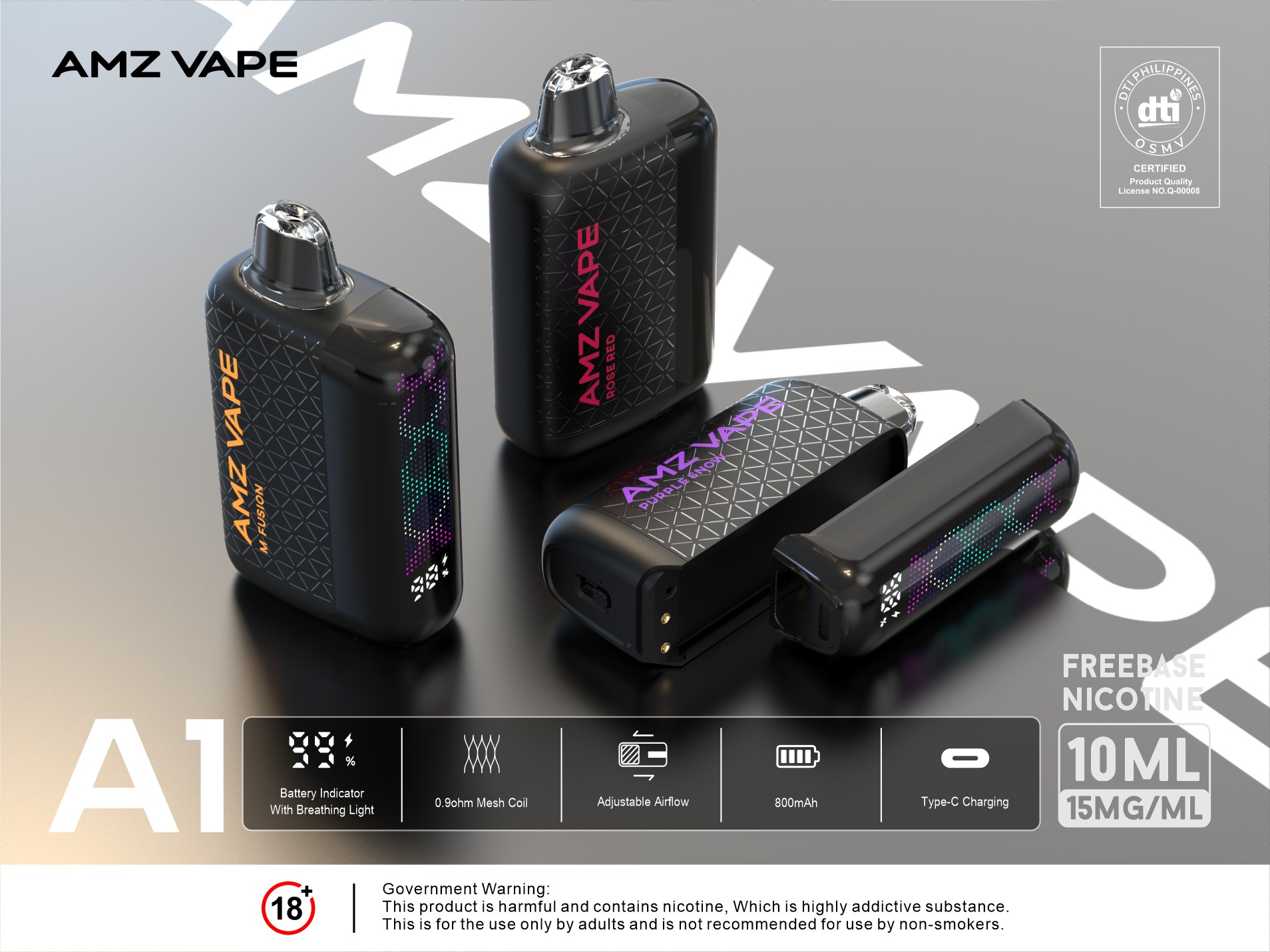 AMZ VAPE A1 PREFILLED POD AND BATTERY | Shopee Philippines