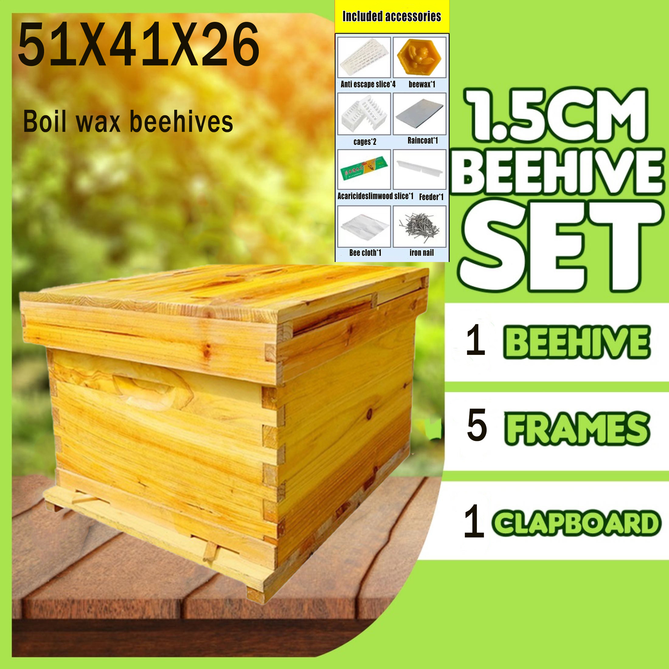 10-Framer Langstroth Beehive Single Brood Box Unassembled Beekeeping ...