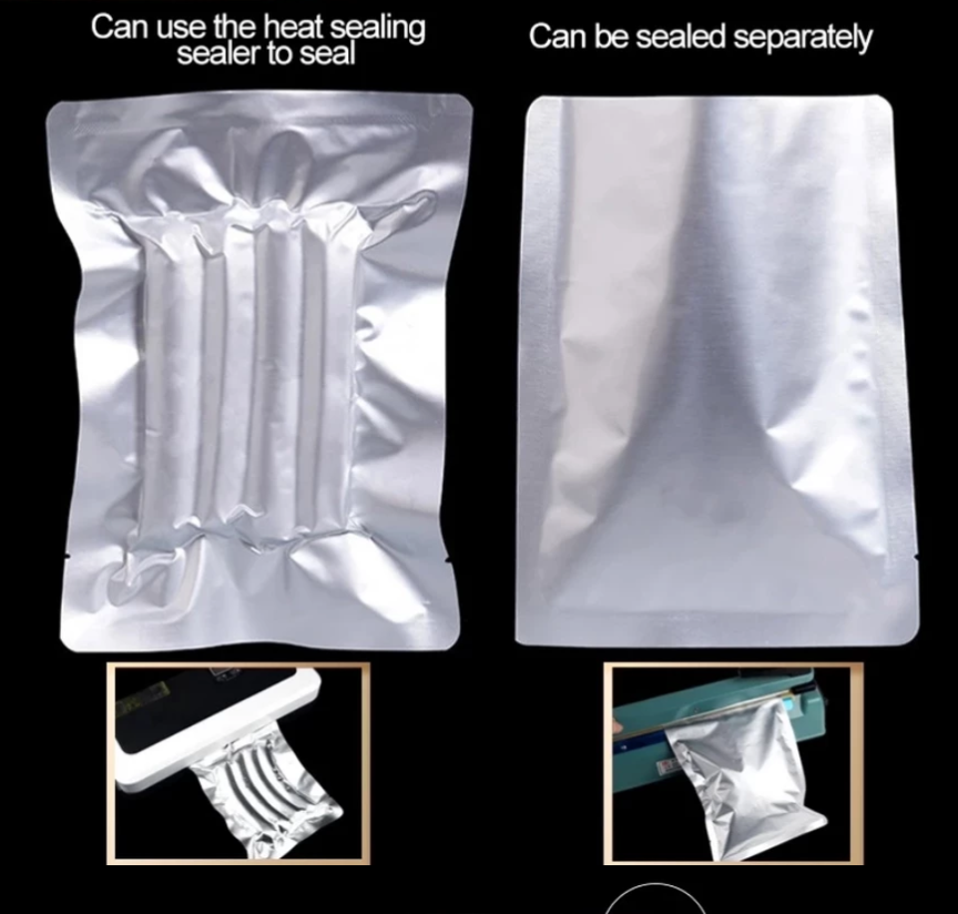 100pcs Heat Seal Glossy Aluminum Foil Bag Food Grade Vacuum Pouch ...