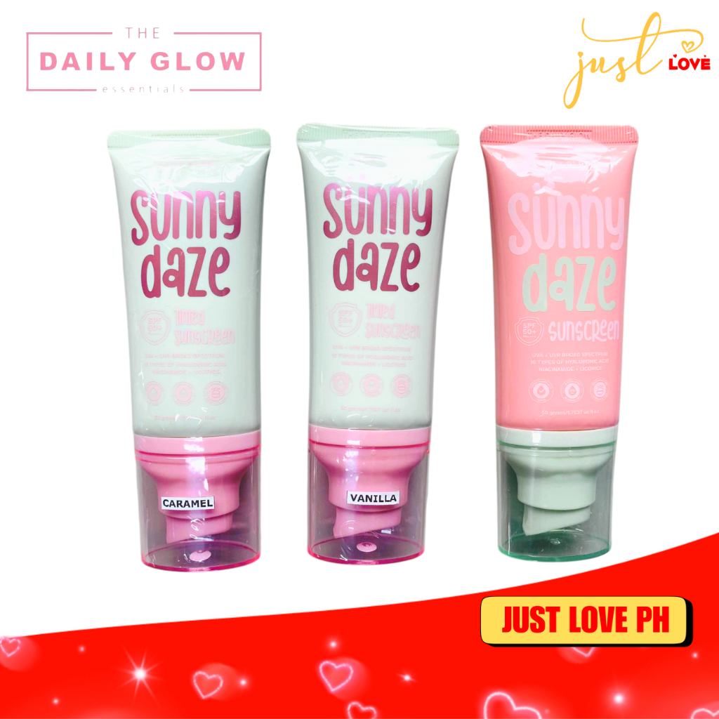 The Daily Glow Sunny Daze Sunscreen SPF50 50g / Tinted Caramel, Tinted ...