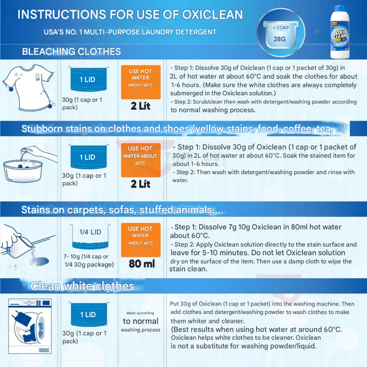 BUY 2 GET 2 OxiClean Laundry Powder removes yellow stains and tough ...