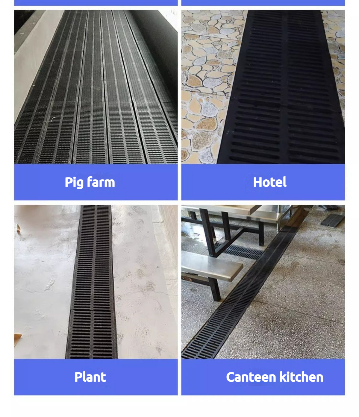 Plastic Drain Covers Resin Trench Grates Sewer and Rainwater Gutter ...