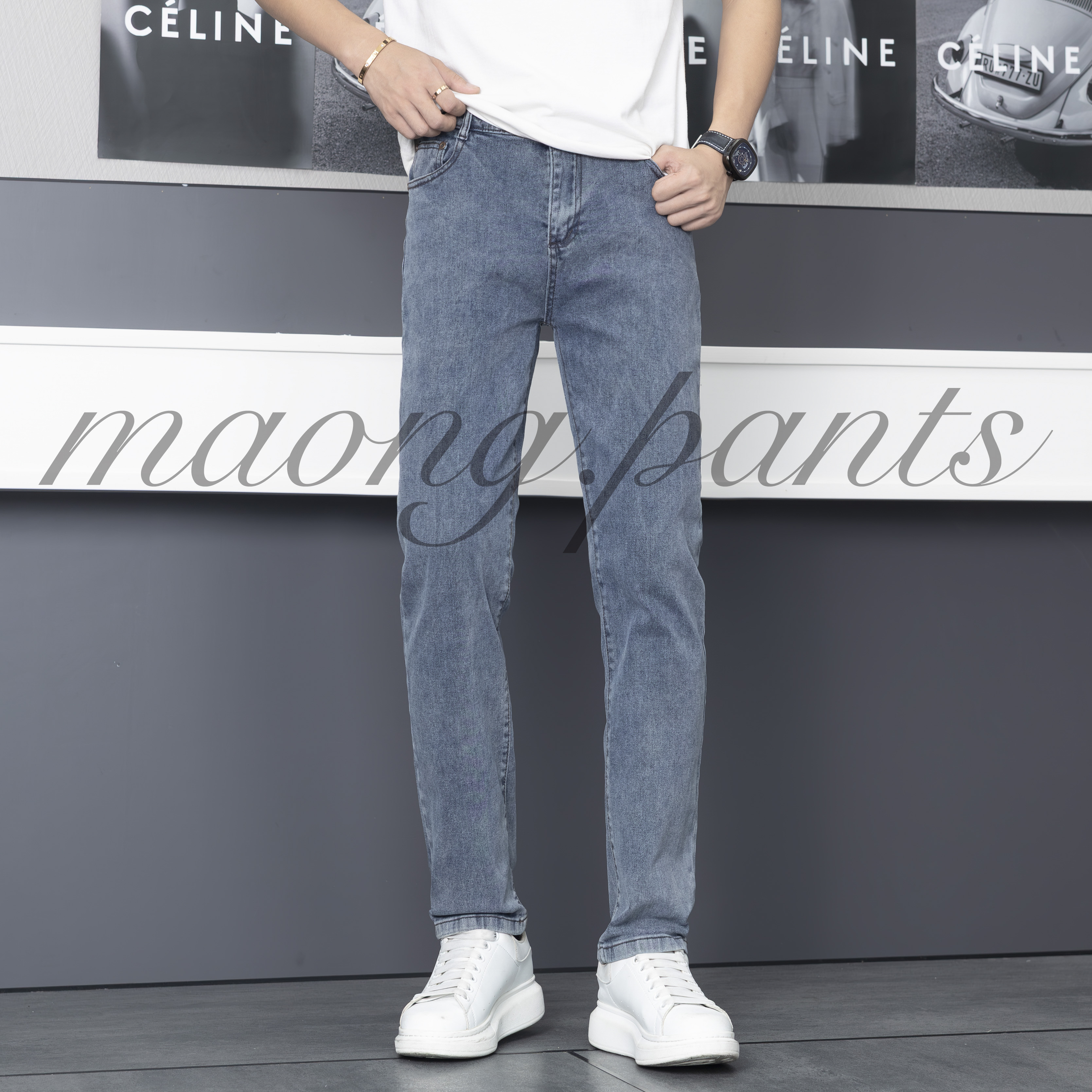 Maong Pants Stretchable Straight Cut Jeans for Men - 7 Color Classic ...