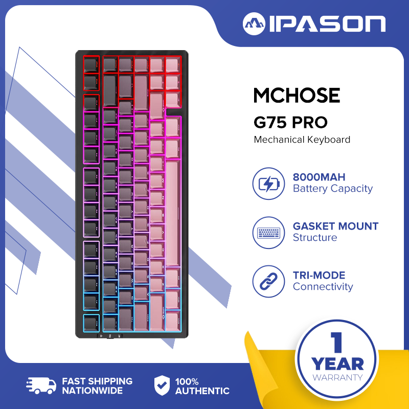 IPASON MCHOSE G75 Pro/G98 PRO Wireless Mechanical Keyboard RGB Backlit ...