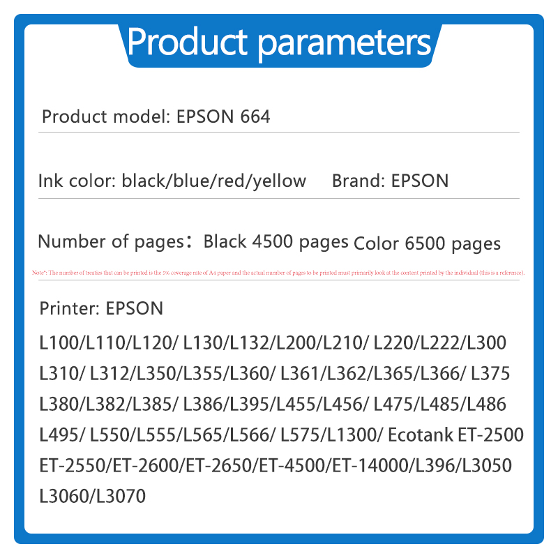 Epson 664 inks 100% Original for L380/L382/L385/L386/L395/L455/L456 ...