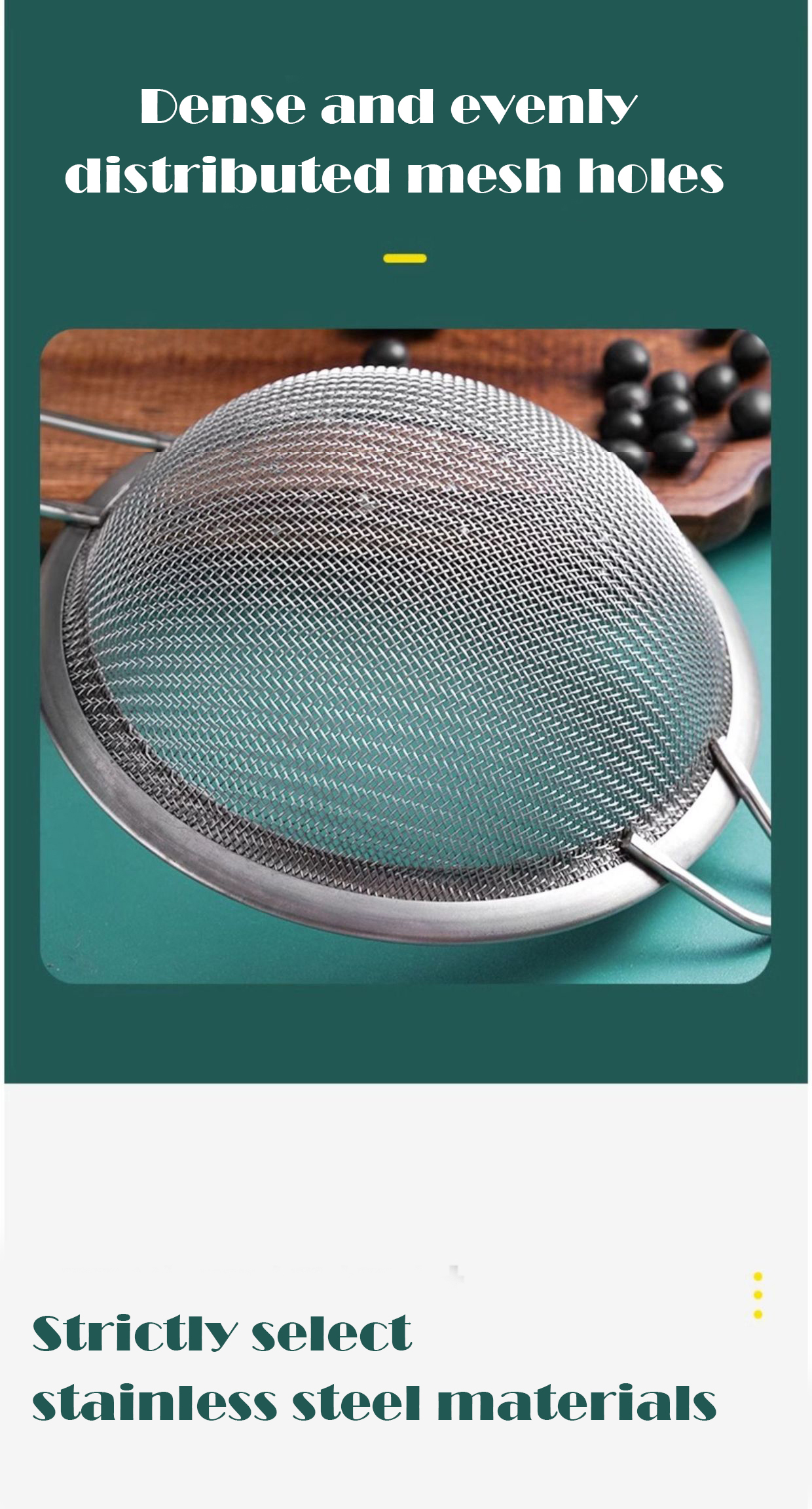 Stainless Steel Mesh Strainer Wire Colander Strainer Flour Sifter ...
