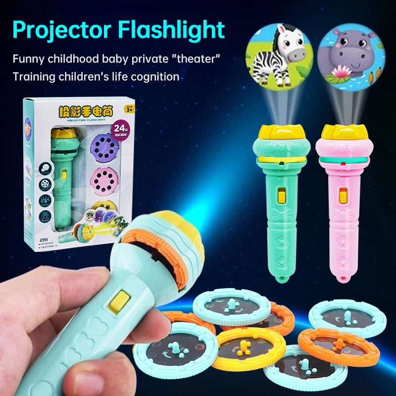 Children's Flashlight Projector Toy Baby Sleeping Story 24/80 Animal ...
