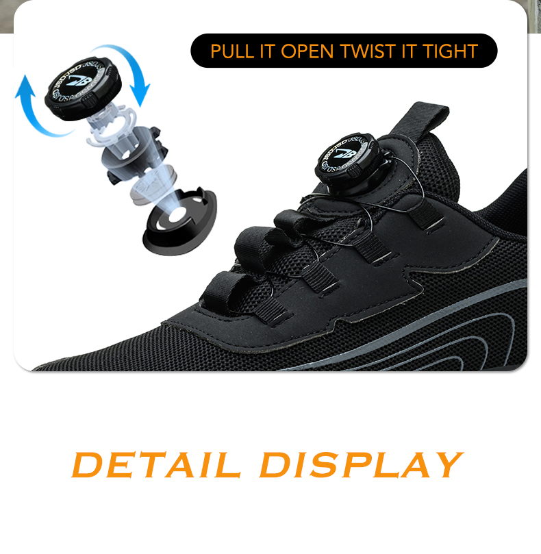 Rotating button anti-slip safety shoes,steel toe anti-shatter and anti ...