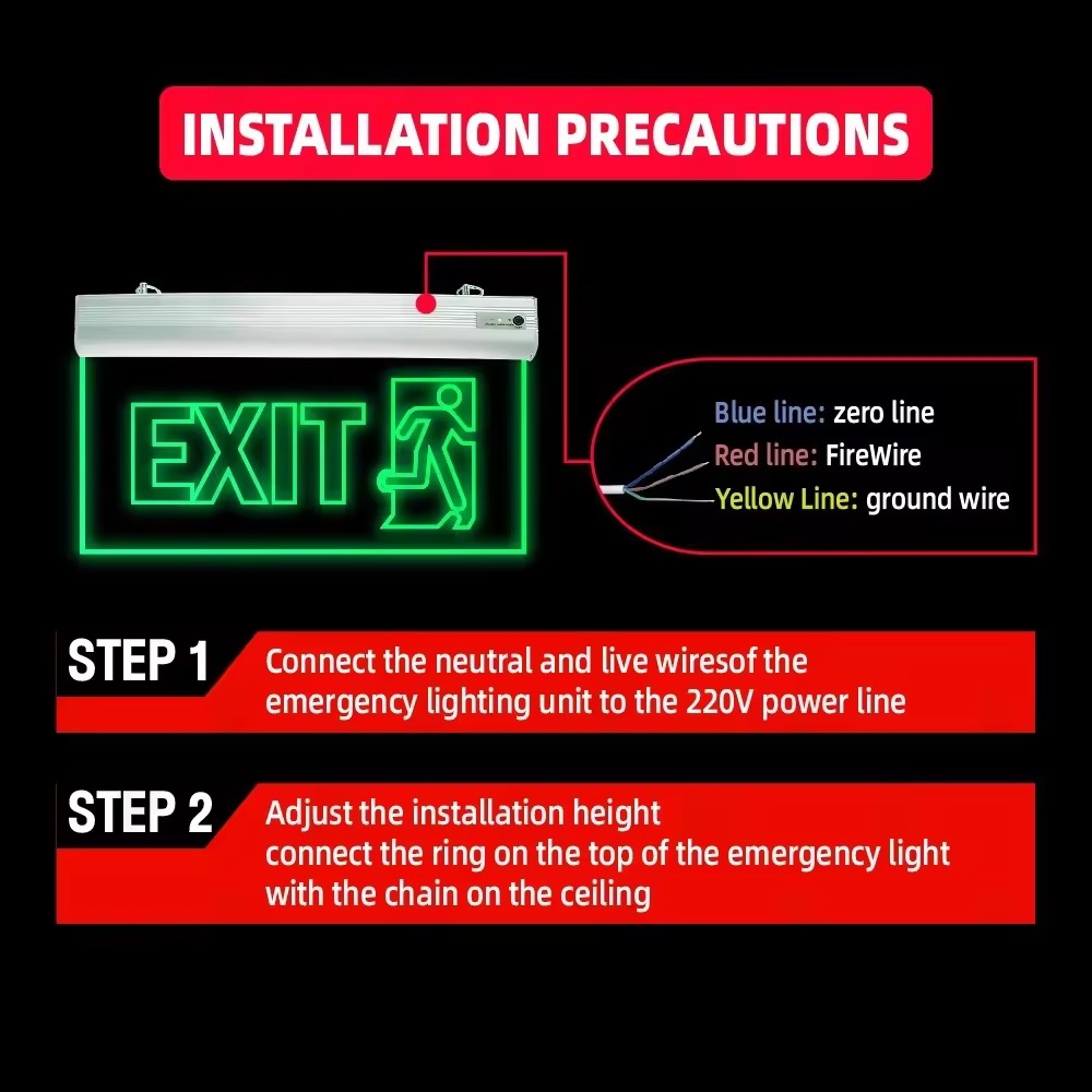 Emegency led light rechargeable emergency exit light fire exit signage ...