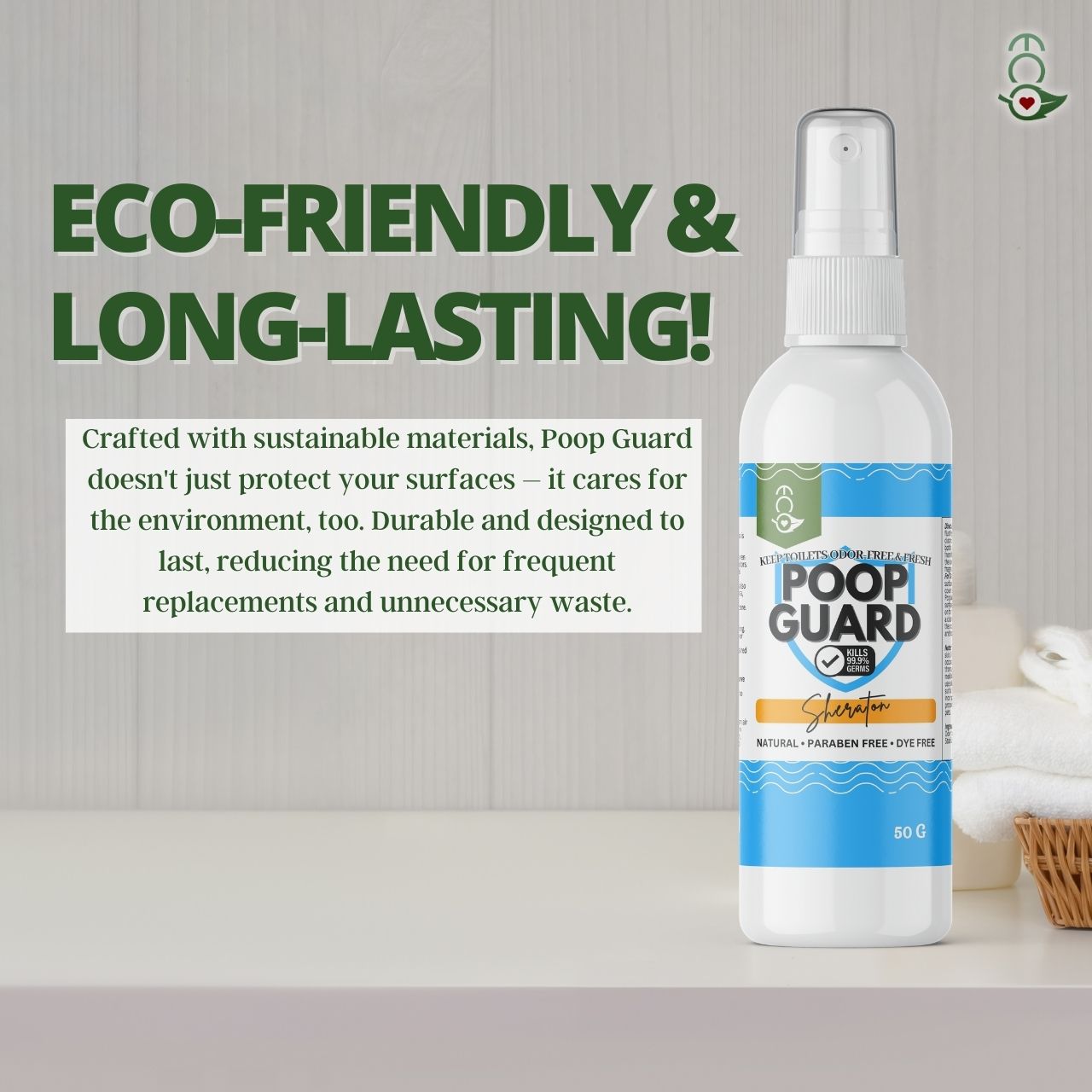 Eco Love PoopGaurd Poop Spray Odor Buster Poop Ninja Poo Spray Toilet ...