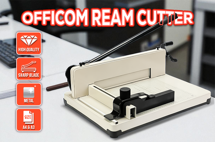 Ream Cutter A4 & A3 WHITE BLACK Heavy Duty Paper Cutter Sharp Precision ...