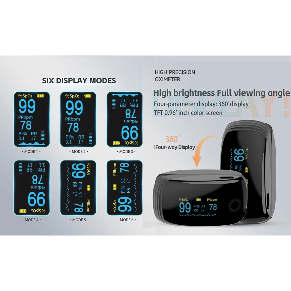 Portable Finger Pulse Oximeter Medical Grade Rechargeable with ...