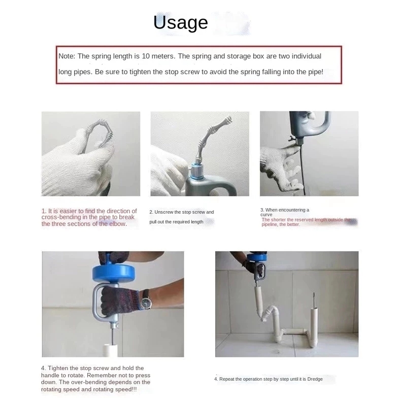 Arrow Drain Unblocker Tool Clog Flexible Auger Snake Rod SinkTub Sewer ...