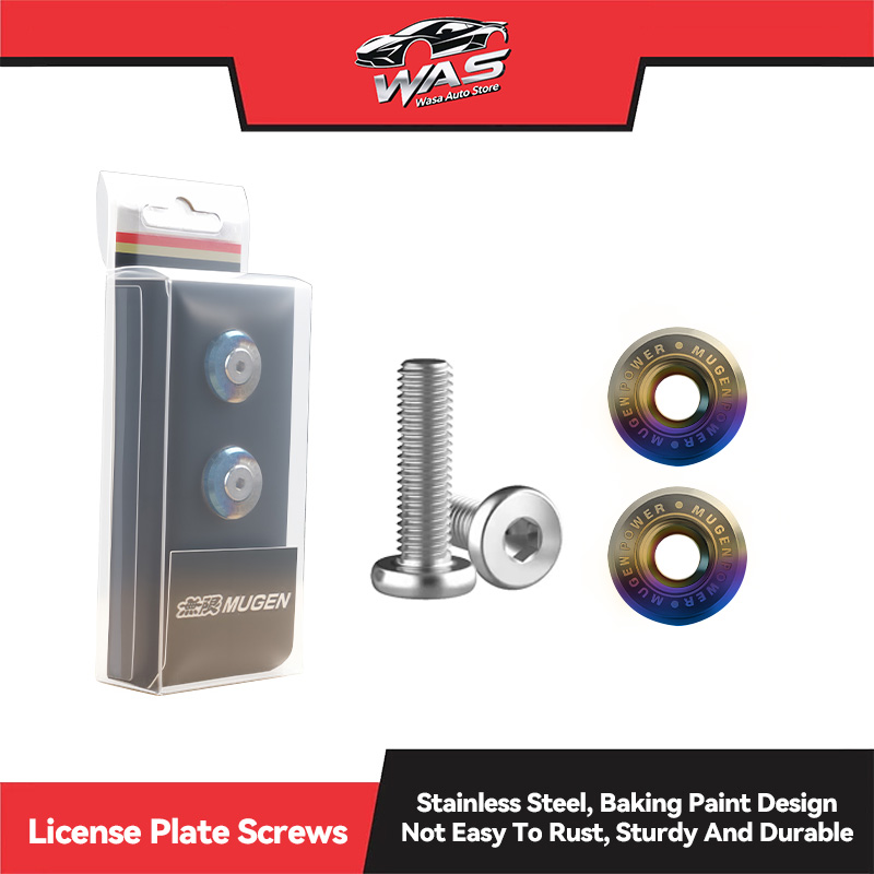 Box Packaging 2PCS Mugen Titanium Alloy Motorcycle Car License Plate ...