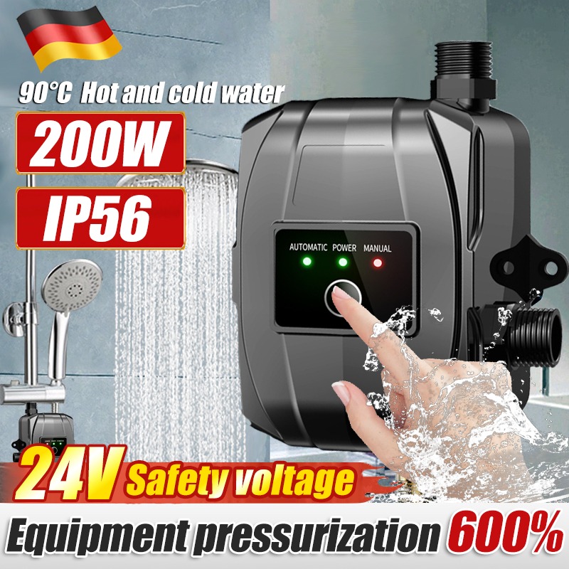 24V Booster Water Pump Home Shower 150W/200W DC Silent Booster Pump for Water Heater Bathroom ...