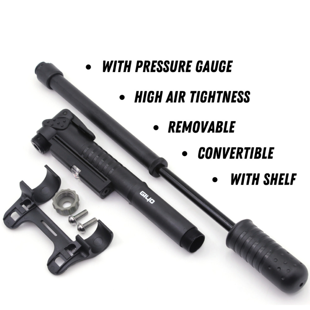 Bike Mini Hand Pump GIYO GP-66 Air Pump Portable w Gauge 80-120psi ...