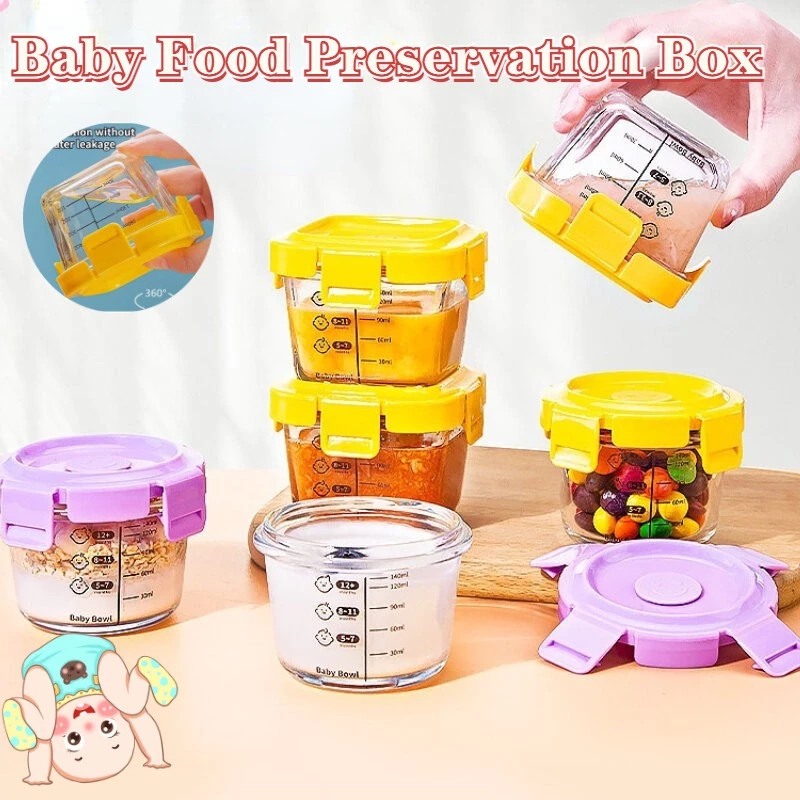 Dr.Spock 3 in1 Portable Baby Glass Food Container Box Storage Freezer ...