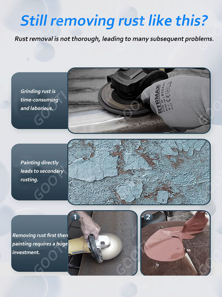 2 IN 1 Gooti Anti Rust Paint For Metal Rusty Steel Railings Rust ...