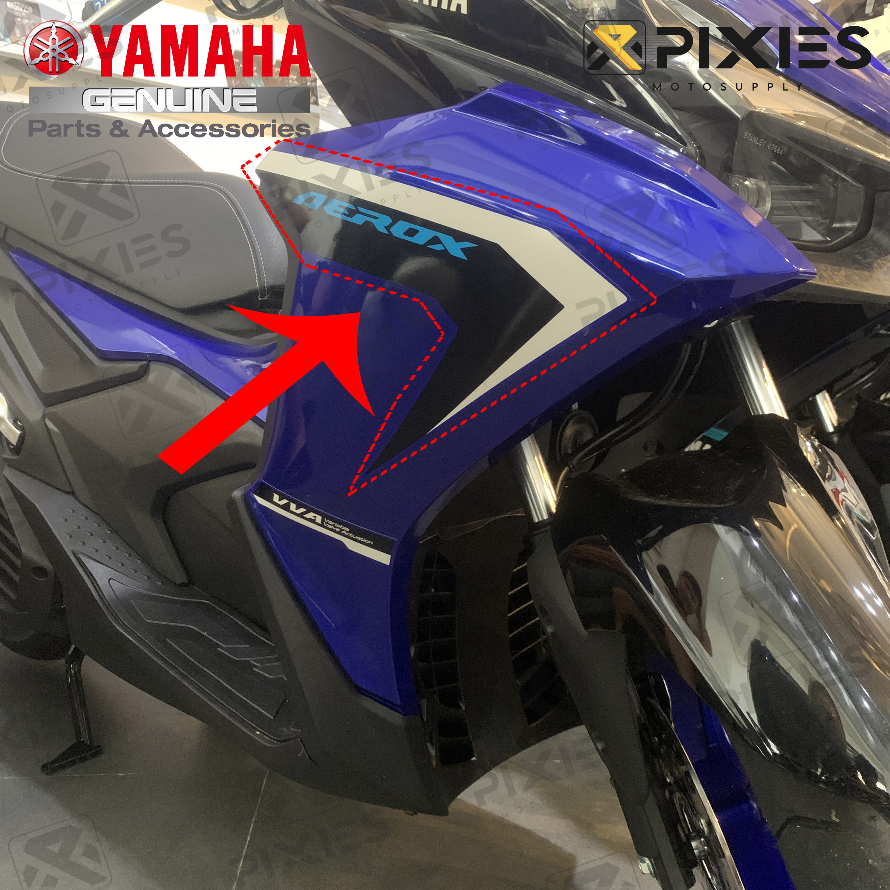 YAMAHA AEROX V3 STANDARD 2025 RACE BLUE GLOSSY BLUE DECALS STICKER ...