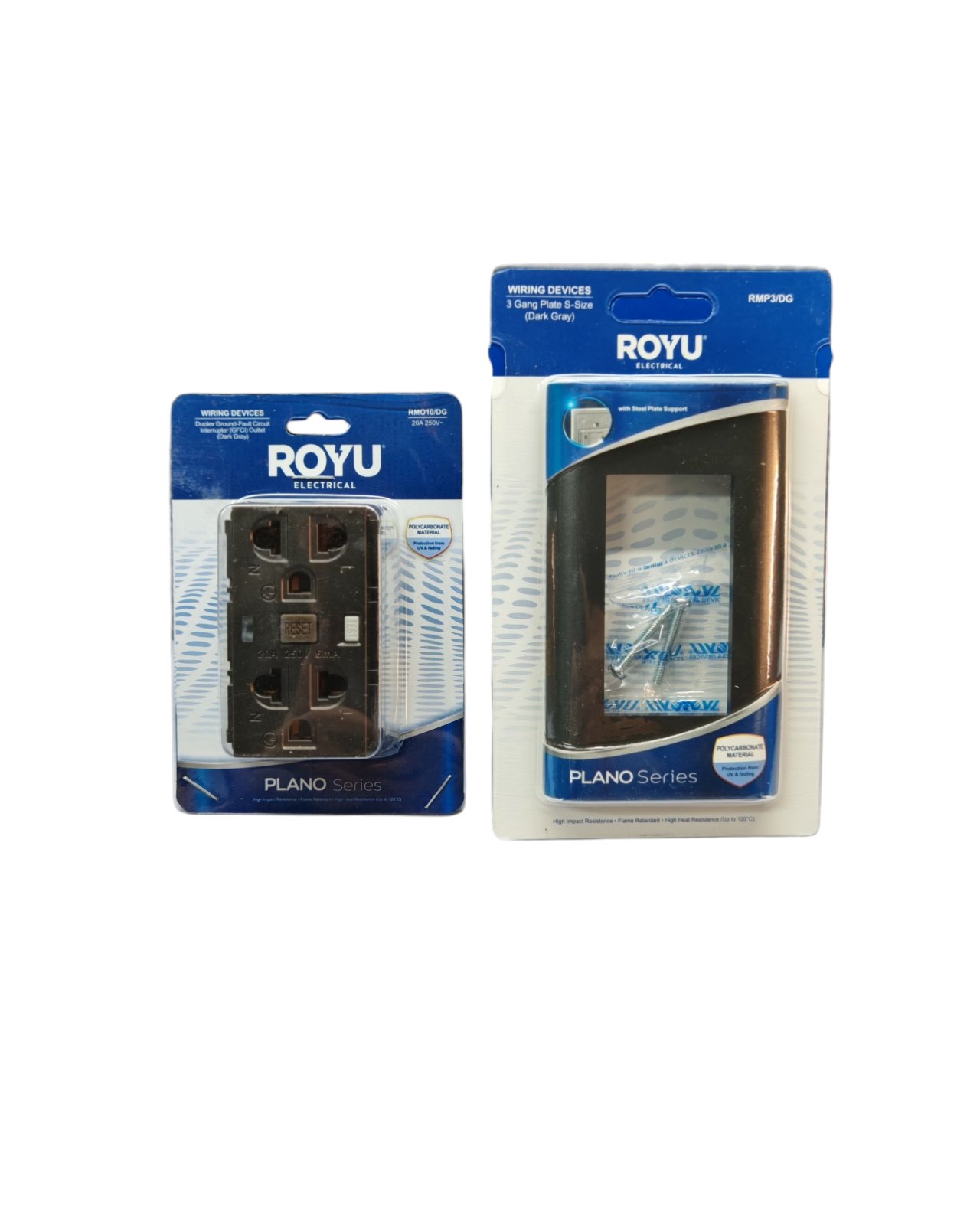 Royu GFCI Outlet with plate Plano Series Dark Gray | Shopee Philippines