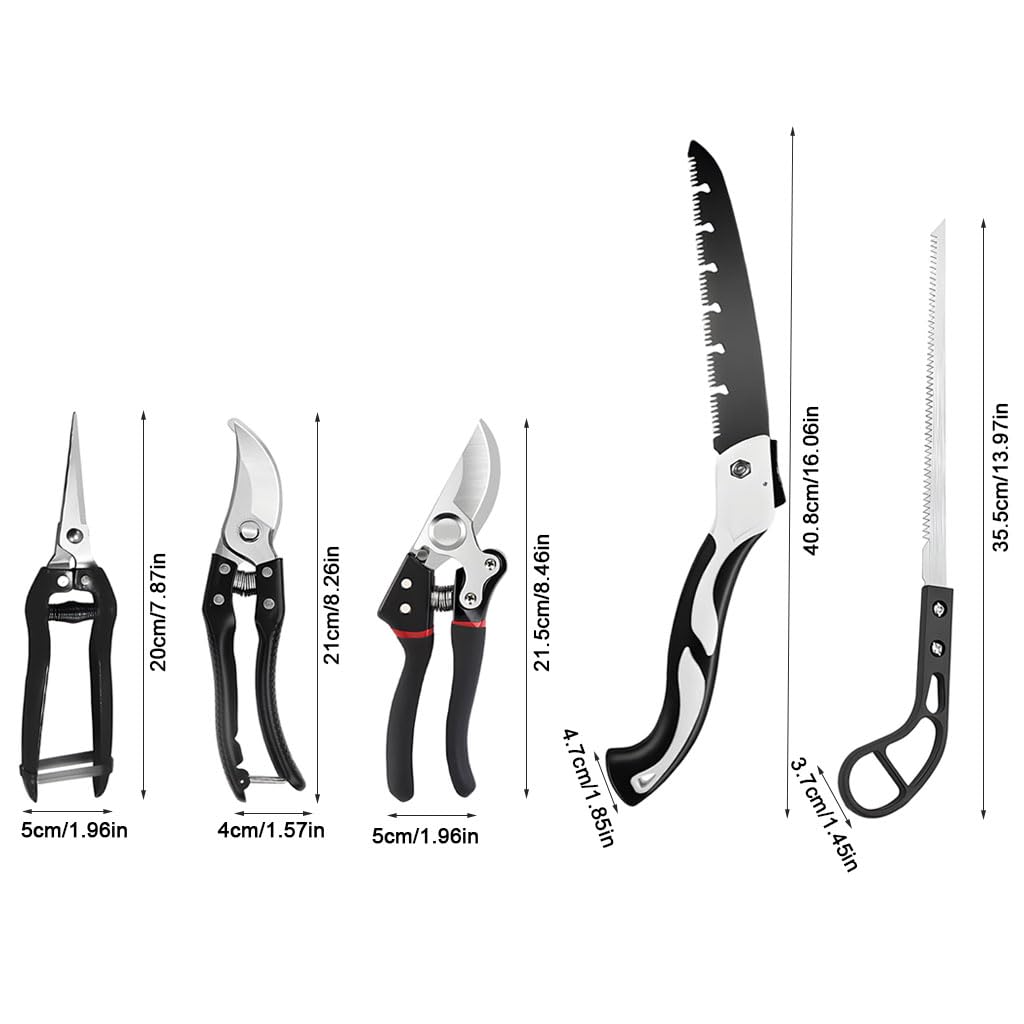 5PCS/SETS Heavy Duty Garden Pruning Shears Saw Scissors for Cutting ...